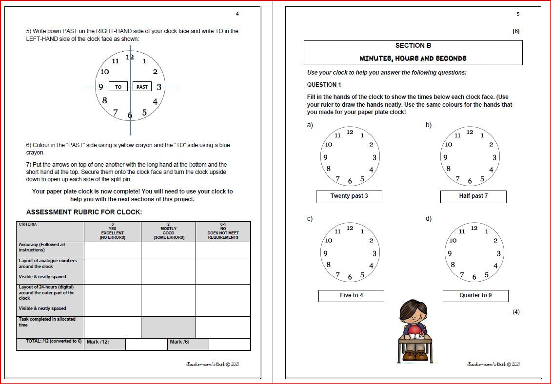 MATHS FAT PROJECT: TIME GR 4 TERM 3 – Teacher-mom's Desk