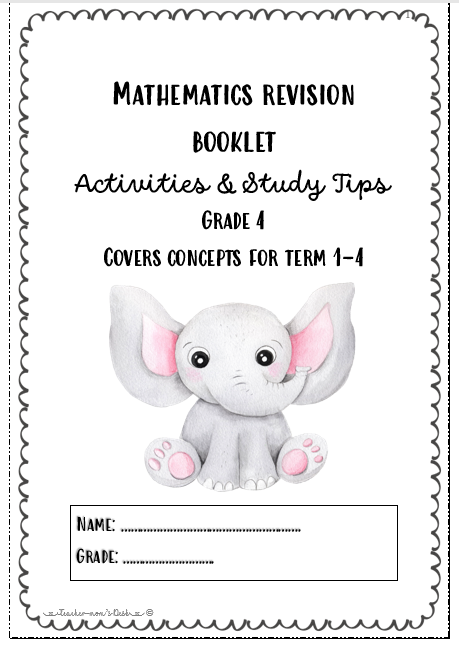 MATHS REVISION BOOKLET GR 4 – Teacher-mom's Desk