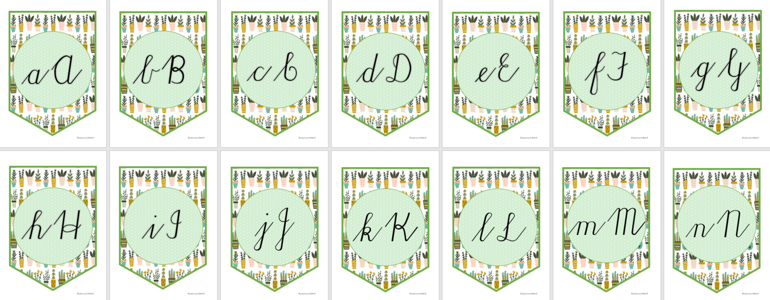 CACTUS THEME CURSIVE WRITING BUNTING GR 4-7 – Teacher-mom's Desk