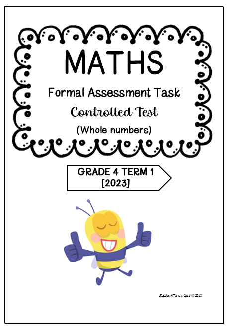 MATHS FAT TEST GR 4 TERM 1 [2023] – Teacher-mom's Desk