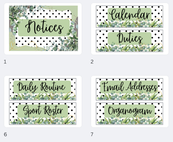 BULLETIN BOARD LABELS SET 3 (English) – Teacher-mom's Desk