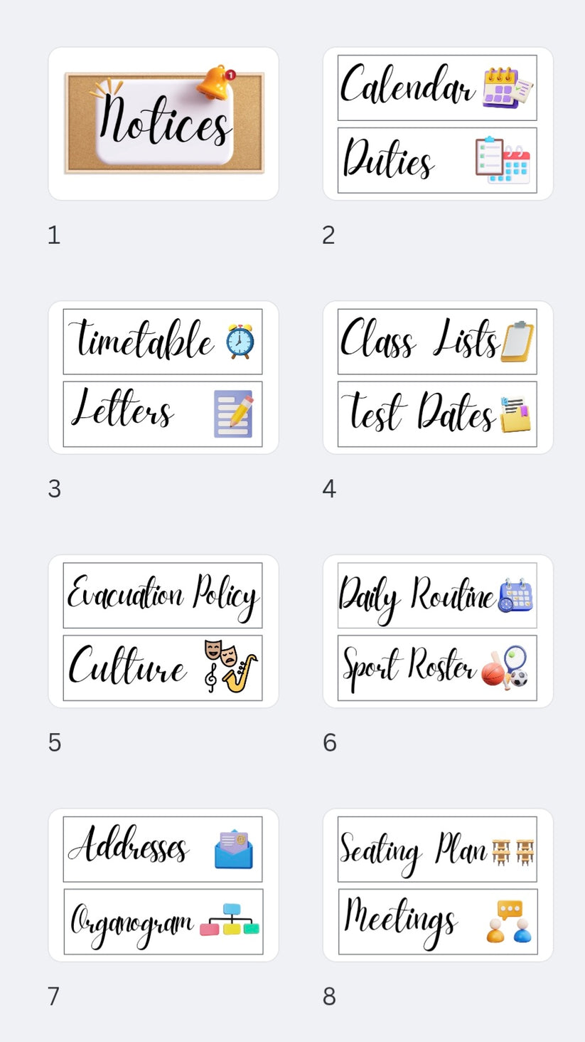 Bulletin board labels (Set 2) – Teacher-mom's Desk